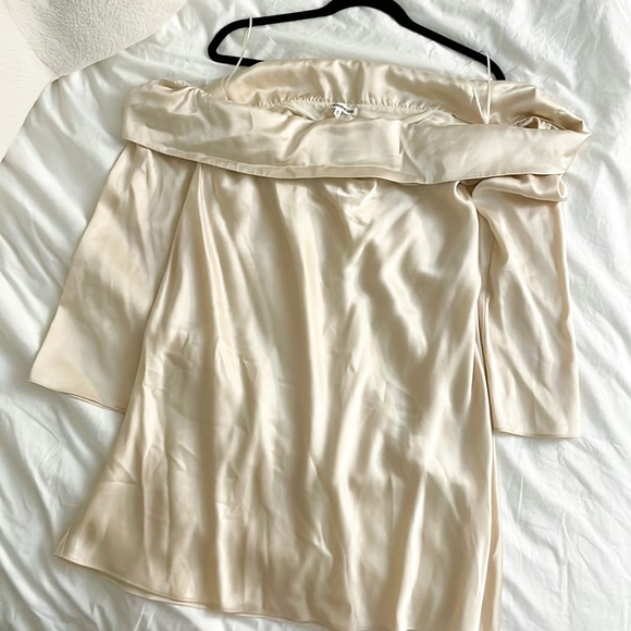 Reformation | Dresses | Reformation Maves Dress Champagne Silk Dress ...